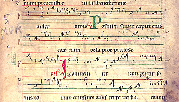 File:Cistercian neumes - Medieval music - Offertorium. In omnem terram ...